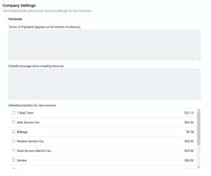 Invoice Products - ServeManager Support