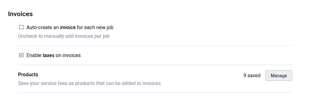 Invoice Products - ServeManager Support