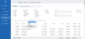 Invoice Bulk Options - ServeManager Support